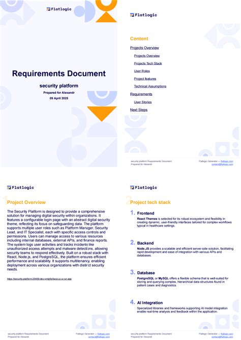 Specification Managing Your App Flatlogic Documentation
