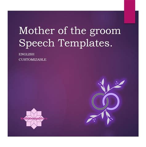 Mother Of The Groom Speech Templates Customizable Etsy