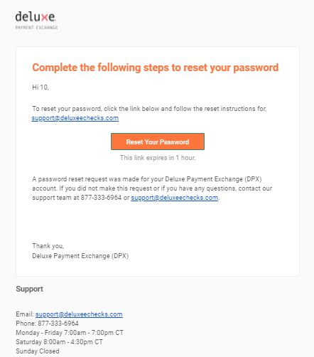 How Do I Reset My Password Deluxe Payment Exchange