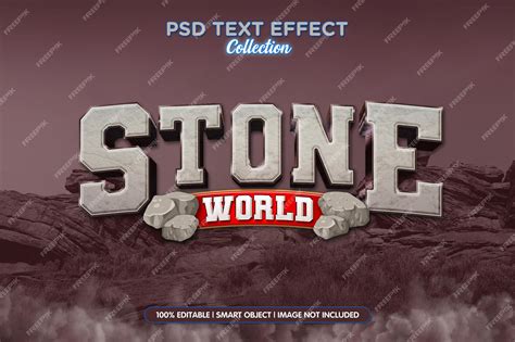 Premium Psd Stone World Age Text Effect Template
