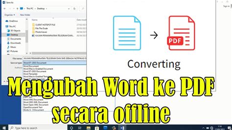 Tutorial Mengubah File Word Ke Pdf Secara Offline Youtube