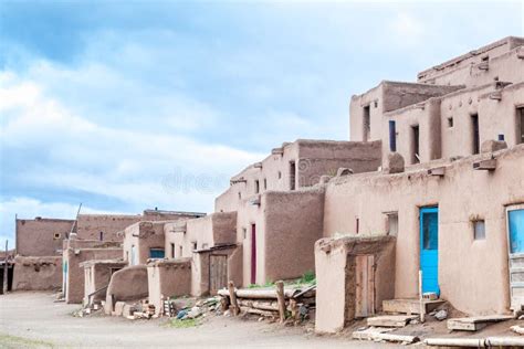Taos Pueblo Traditional Type Of Native Indians Architecture Stock