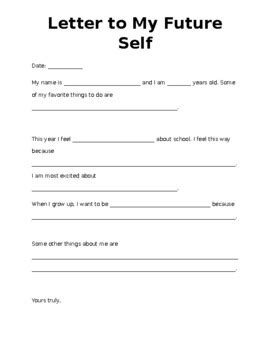 Letter To My Future Self Template By Leachy S Love For Learning TpT