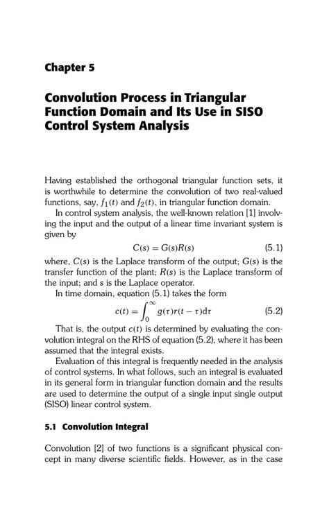 Convolution Process In Triangular Function Domain And Its Use In Siso