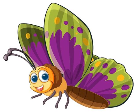 Free Vector Colorful Cartoon Butterfly Illustration