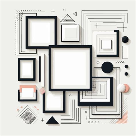 Ilustração vetorial de quadro de colagem de fotos conceito de quadro digital abstrato Vetor