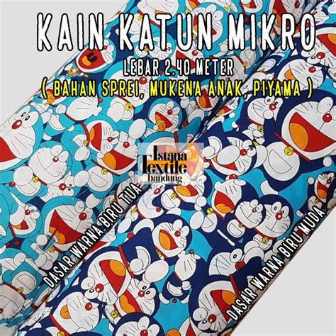 Jual 12 Meter Bahan Kain Katun Mikro Micro Motif Doraemon Shopee