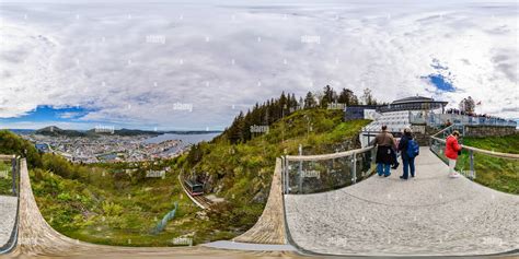 360° View Of Bergen Viewing Plattform On Mount Foyen With The