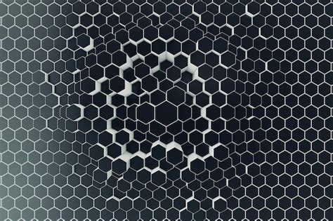 premium photo 3d rendered hexagonal abstract metal architectural