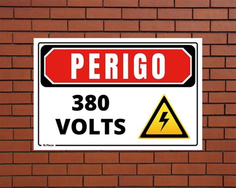 Placa Perigo 380 Volts 20x30 Cm Elo7 Produtos Especiais