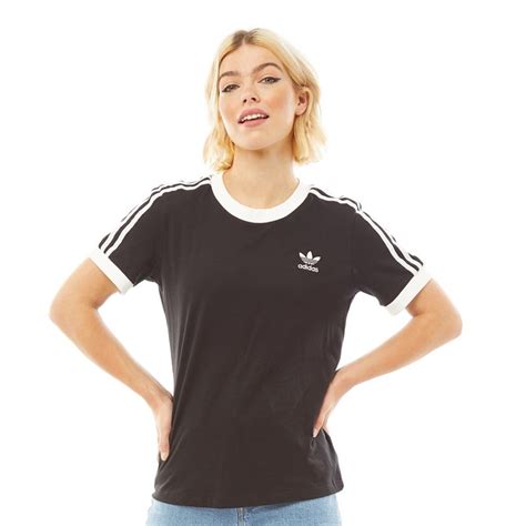 Adidas Originals Tee Shirt 3 Stripes Femme Noir