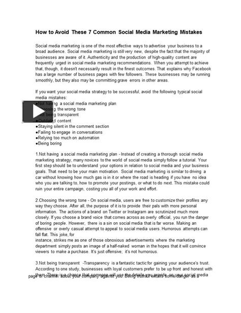 ppt how to avoid these 7 common social media marketing mistakes