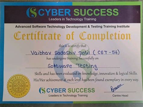 Vaibhav Patil On Linkedin Software Testing Course Certificate