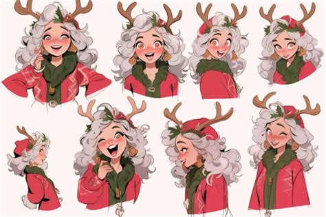Premium Photo Christmas Cutie Lovely Cartoon Character Sheet