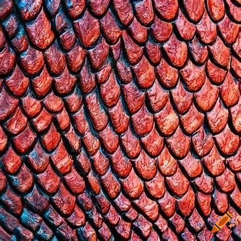 Close Up Of Textured Red Dragon Scales On Craiyon