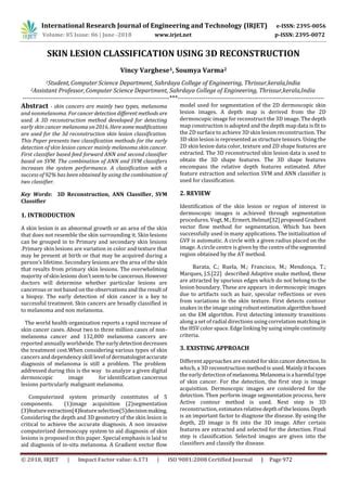 Irjet Skin Lesion Classification Using D Reconstruction Pdf