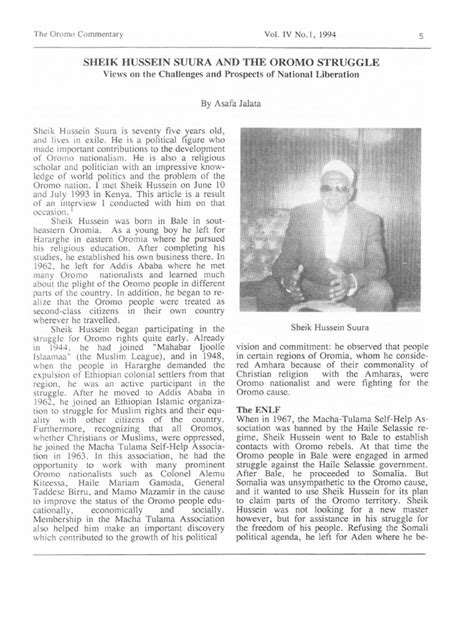 Shiek Hussein Suura And The Oromo Struggle Pdf
