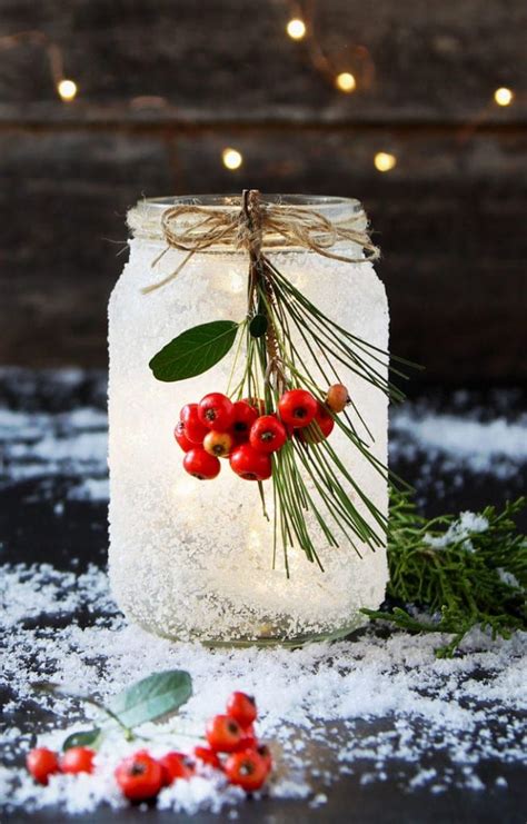 5 Minute Diy Snow Frosted Mason Jar Decorations Magical Mason Jar