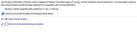 Solved The Critical Values Chi Subscript Upper L