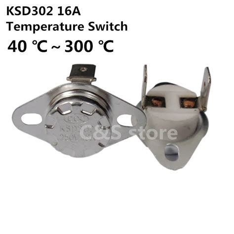 KSD302 16A 250V 40 300 학위 세라믹 KSD301 닫힘/상시 온도 조절기 85C 95C 110C 130C ...
