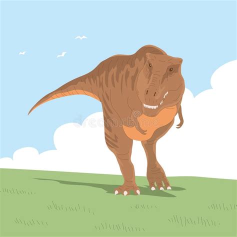 Predatory Dinosaur Tyrannosaurus Rex Of The Jurassic Period Stock