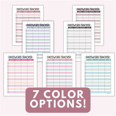 Password Tracker Printable Password Log And Organizer Password Keeper