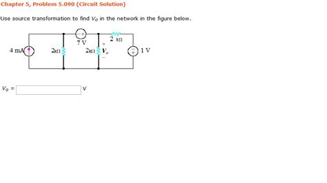 Solved Use Source Transformation To Find Vo In The Network