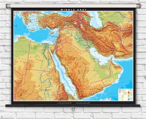 Labeled Physical Map Of Middle East Political Map Of South Asia And