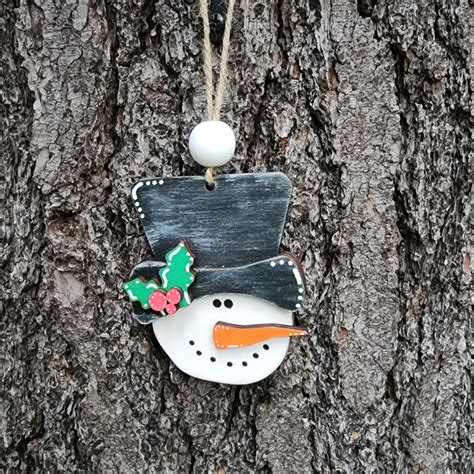 Handmade Wooden Santa Santa Holiday Ornament Santa Christmas Ornament
