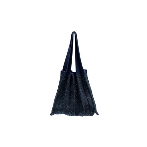 Spangle Mini Pleats Knit Bag Nevy Amicom