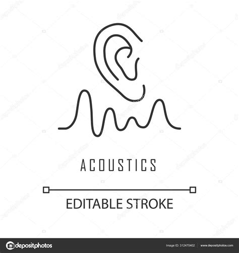 음향 선형 아이콘 소리 전달 과 청각 효과 사운드 웨이브 주파수 Waveform Generation 얇은 선 삽화 등고선 상징 벡터 분리 된 윤곽그리기 발작을
