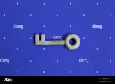 3d Key On Blue Background Safety Protection Concept Internet