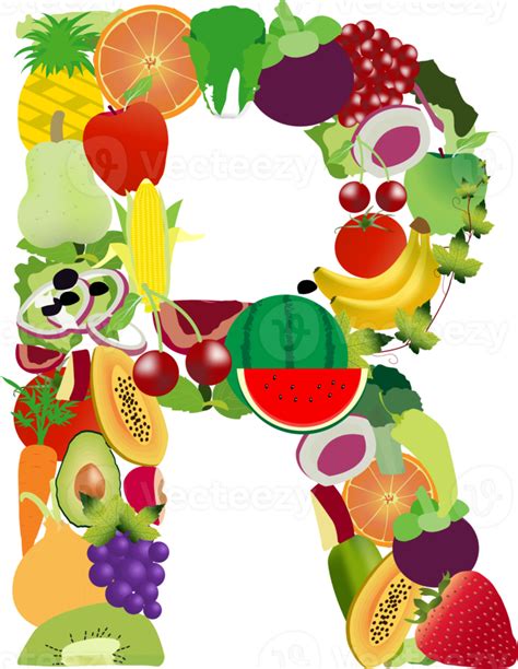 Letras Do Alfabeto De Frutas E Legumes 9897925 Png