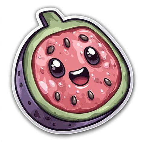 Cute Cartoon Watermelon Sticker Premium AI Generated Image