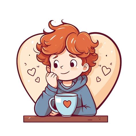 El chico está enamorado Vector Premium