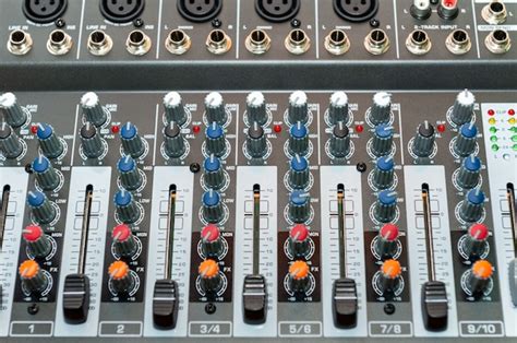 Premium Photo Close Up Of Sound Mixing Console Details Of Sound Engineer Room