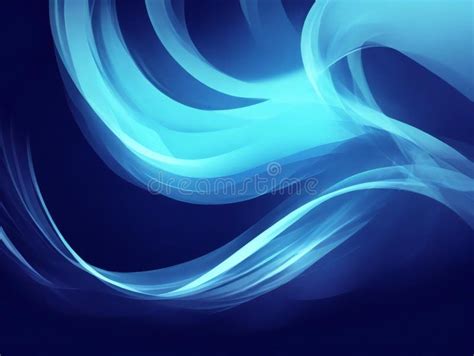 Abstract Blue Swirls A Serene Digital Artwork Stock Illustration Illustration Of Waves