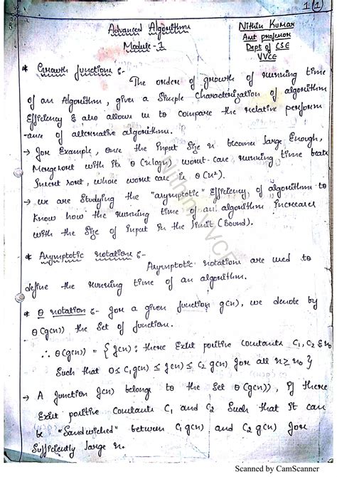 Vtu Advanced Algorithms Notes By Nithin Vvce Mysuru Pdf