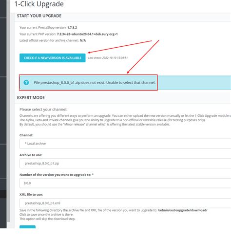 Bo An Error When Upgrade From 1 7 To 1 7 8 Or To 8 0 When The Zip And The Xml Are Erased