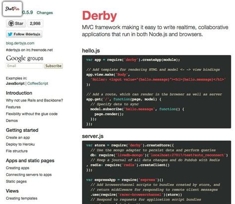 Derbyjs Mvc Framework For Realtime Collaborative Applications
