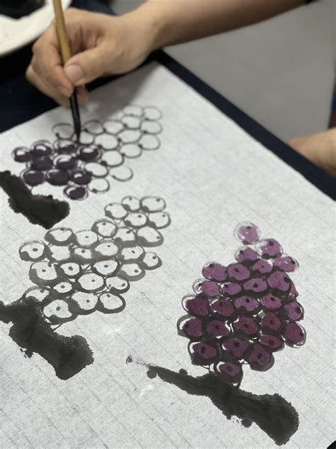 [일산] 수묵일러스트 먹그림 기초 구륵법 백묘법 몰골법 포도수묵일러스트 네이버 블로그