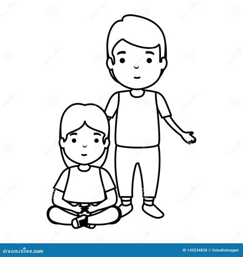 Father With Daughter Characters Stock Vector Illustration Of