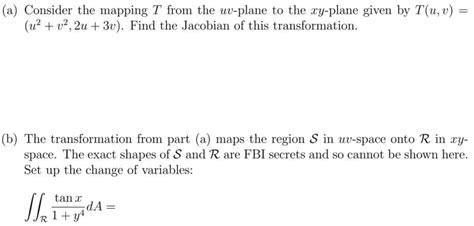 Solved A Consider The Mapping T From The Uv Plane To The