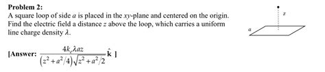 Solved Problem A square loop of side a is placed ın the Chegg