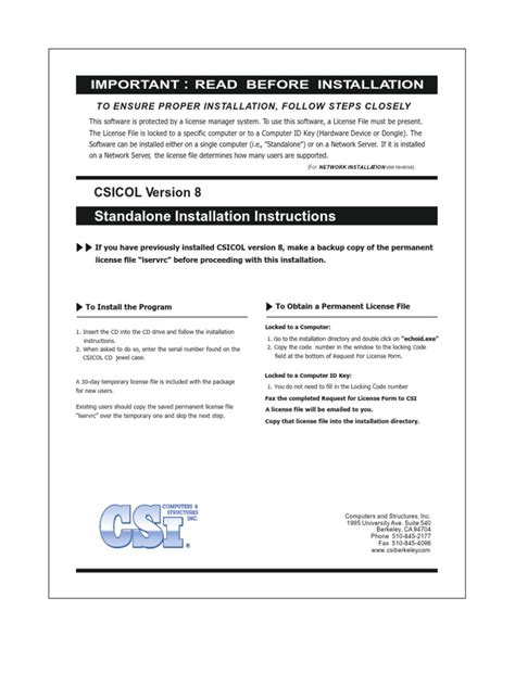 csicol install instructions pdf installation computer programs
