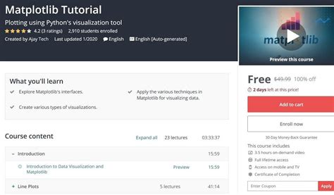 100off Matplotlib Tutorial Udemy 100 Off Course Rudemyfreecourses