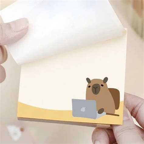 100 Sheets Capybara Sticky Notes Comfy Morning
