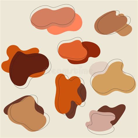 Organic Blob Shapes With Warm Earth Tone Color Stock Illustration Illustration Of Hand Line