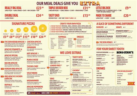 Menu At Apache Pizza Whiteabbey Pizzeria Whiteabbey