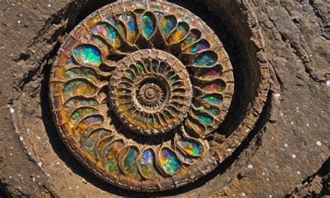 Spiral Shaped Object With Vibrant Multicolored Pattern Is Embedded In